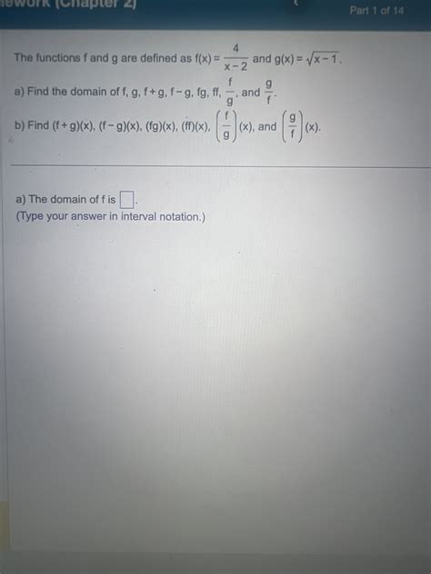 Solved The Functions F And G Are Defined As Fxx−24 And