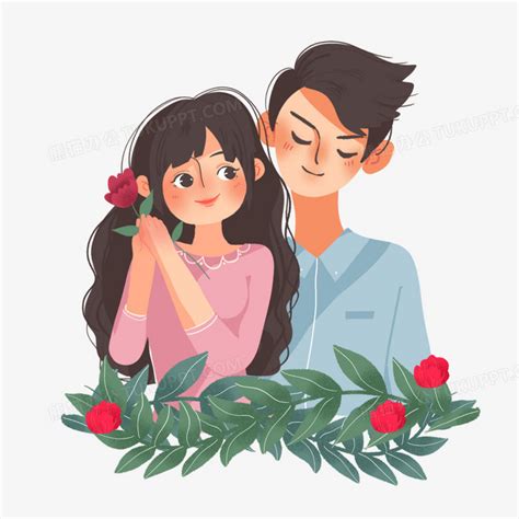 浪漫情人节情侣插画元素PNG图片素材下载 情侣PNG 熊猫办公