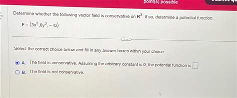 Solved Determine Whether The Following Vector Field Is