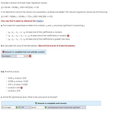 Solved Consider A Portion Of Simple Linear Regression Chegg