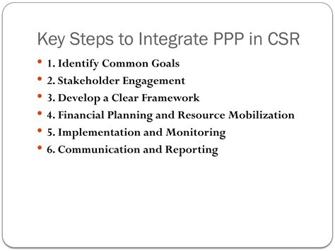 Integration Of Public Private Partnerships Ppp In Corporate Social