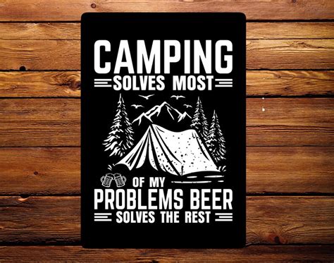 Camping Sign Campers Aluminium Metal Campervan Sign Camping Solves