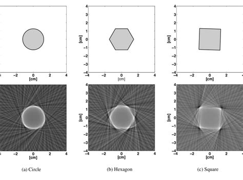 results of object shape recognition with whisker tomography top row
