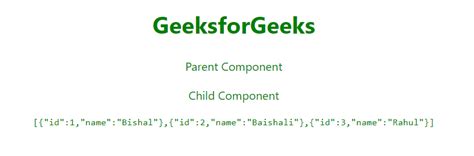 How To Pass Json Values Into React Components Geeksforgeeks