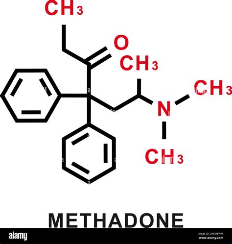 Methadone Chemical Formula Methadone Chemical Molecular Structure Vector Illustration Stock