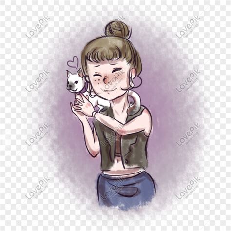 유럽과 미국의 어린 소녀 만화 일러스트 레이션 Png 일러스트 무료 다운로드 Lovepik