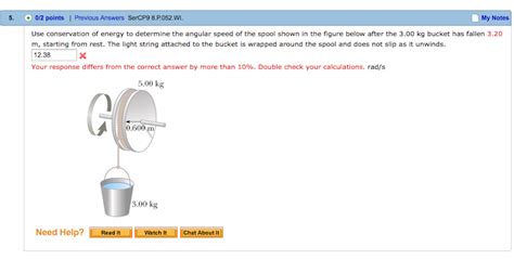 solved use conservation of energy to determine the angular