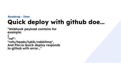 Quick Deploy With Github Does Not Work With Branches With In The Name
