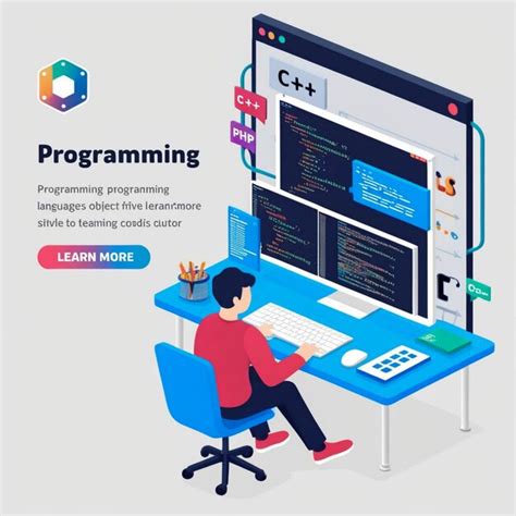 Isometric Programming Landing Page Template Premium Ai Generated Image