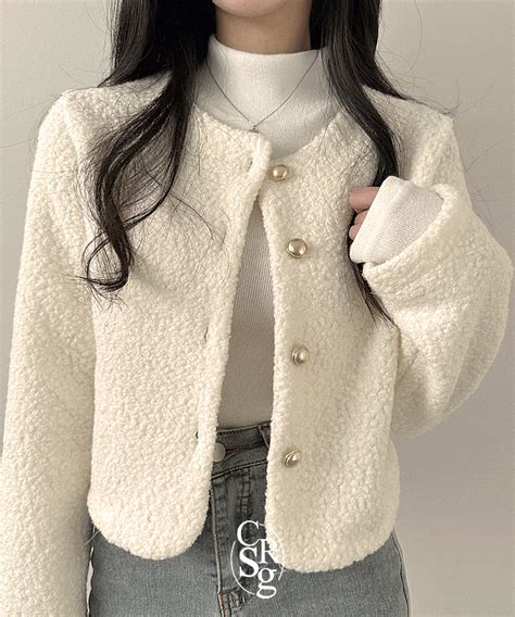 하객룩러블리 미니 뽀글 트위드 자켓 에이블리