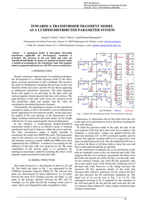 Pdf Towards A Transformer Transient Model As A Lumped Distributed Parameter System