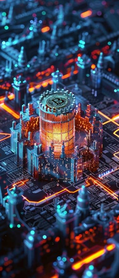 A Digital Fortress Encapsulating A Bitcoin Symbolizing Robust Cybersecurity Measures Protecting
