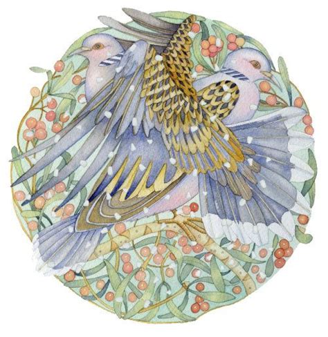 Two Turtle Doves Kate Green Animal Art Green Artwork Turtle Dove
