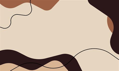 Abstract Background Minimalist Hand Drawn With Wavy Lines And Organic Shapes In Different