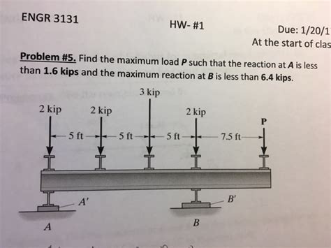 solved find the maximum load p such that the reaction at a