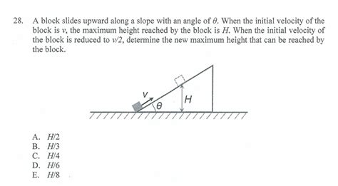 Solved A Block Slides Upward Along A Slope With An Angle Chegg Com