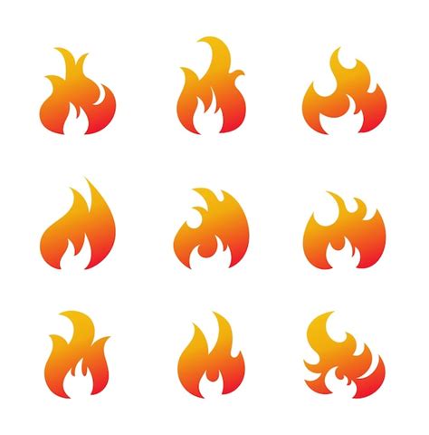 Premium Vector Vector Flame Illustration Set