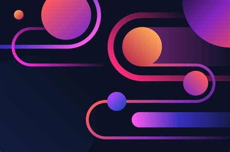 Premium Vector Abstract Geometric Composition With Dynamic Vivid Liquid Circles Lines And Dots