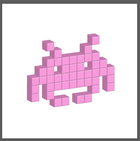 Render A Simple 3d Pixel Space Invaders In Adobe Illustrator