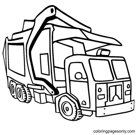 Garbage Truck Coloring Page Printable