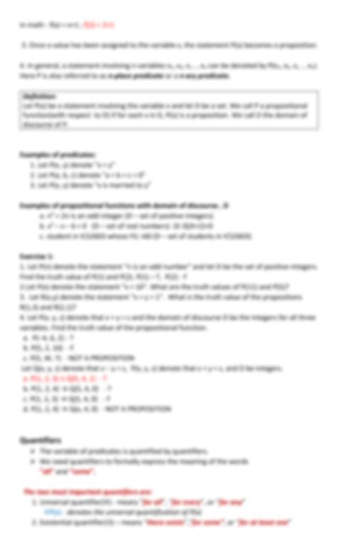 Solution 2 Logic And Proofs Equivalences Quantifiers And Validity Icsa