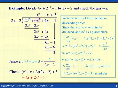 division of polynomials ppt download