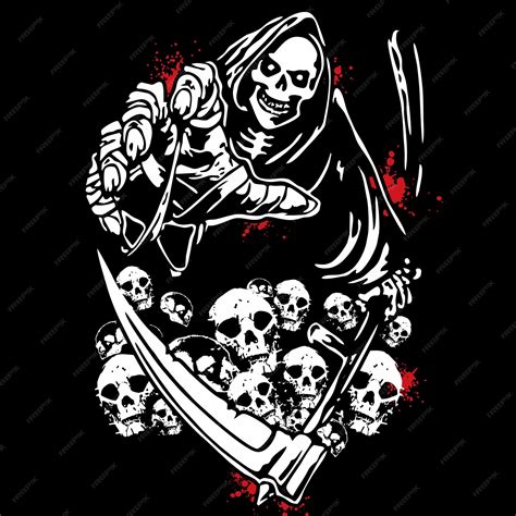 Premium Vector Print With Retro Dead Skull Tattoo Symbols