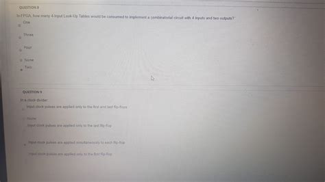 Solved Questions In Fpga How Many 4 Input Look Up Tables