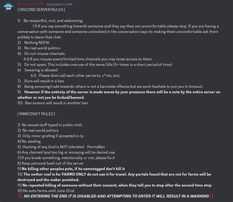 Server Rules Core Smp Wiki Fandom