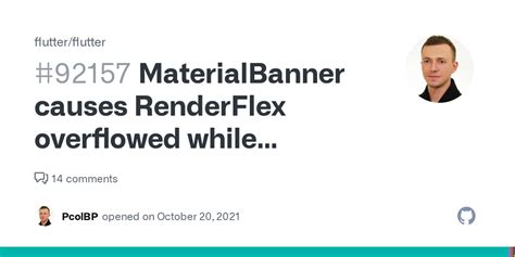 Materialbanner Causes Renderflex Overflowed While Navigation To A Second Page · Issue 92157