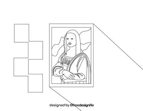 Mona Lisa Pianting Black And White Vector Free Download