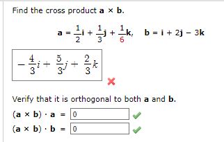 Solved Find The Cross Product Ab Chegg Com Solved Find The Cross Product Ab Chegg Com
