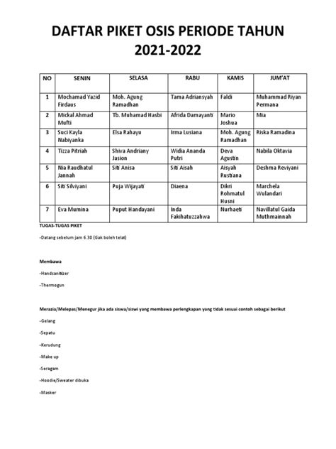 Tble Piket Osis Pdf