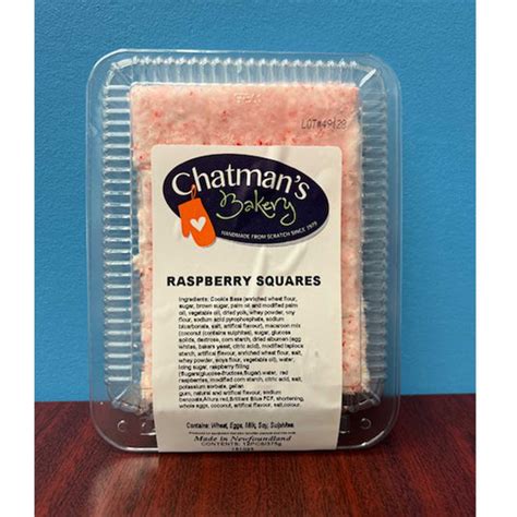 Chatmans Bakery Raspberry Squares Freezerland Nfld Inc