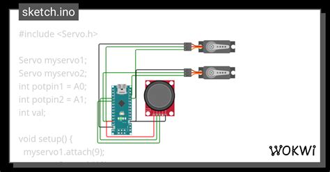 Joystick Servo Wokwi Esp32 Stm32 Arduino Simulator