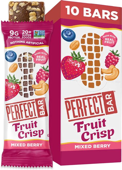 Perfect Bar Fruit Crisp Mixed Berry Nut Butter Protein Bar Protein Snack Gluten