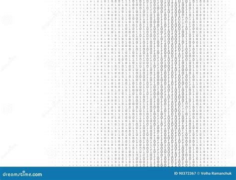 Binary Code Black And White Background Stock Illustration