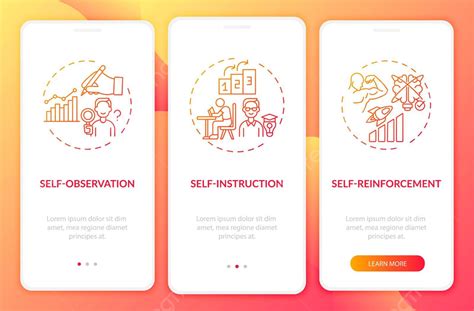 Conceptual Red Onboarding Mobile App Screen Featuring Selfcontrol