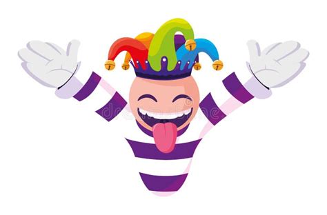 Crazy Emoticon With Joker Hat Stock Illustration Illustration Of Celebration Clown 143362899