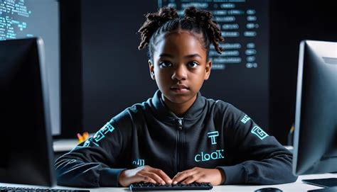 Young Girl Coding Premium Ai Generated Image