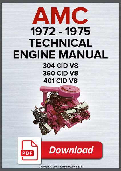 Amc 304 360 And 401 V8 Engine Rebuild Manual Carmanualsdirect Car Manuals Direct