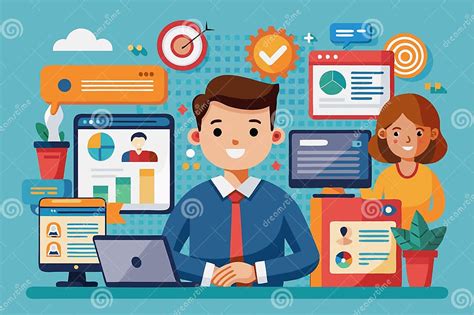 Two Professionals Engage With Digital Tools In A Vibrant Workspace Showcasing Teamwork And