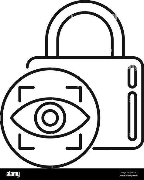 Padlock Authentication Icon Outline Padlock Authentication Vector Icon For Web Design Isolated