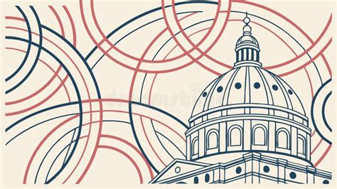 Capitol Building With Abstract Pattern Government And Design Vector Design Generative Ai Stock