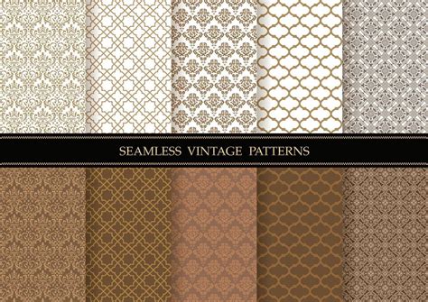 Horizontally And Vertically Repeatable Vector Seamless Damask Vintage Patterns Set 2445203