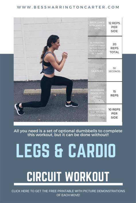 Legs And Cardio Circuit Workout Bess Harrington Carter