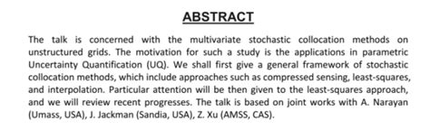 Efficient Stochastic Collocation Methods For Uncertainty Quantification Department Of Mathematics