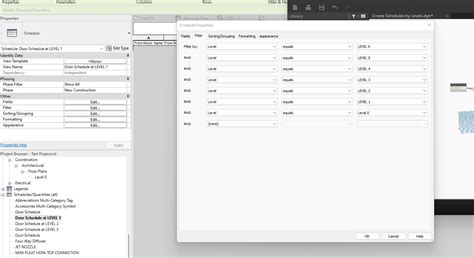 schedule filter by level not working designscript dynamo