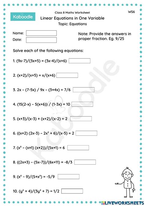 Variable Worksheets 6th Grade
