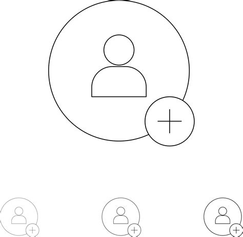 Add Contact Twitter Bold And Thin Black Line Icon Set 18022397 Vector